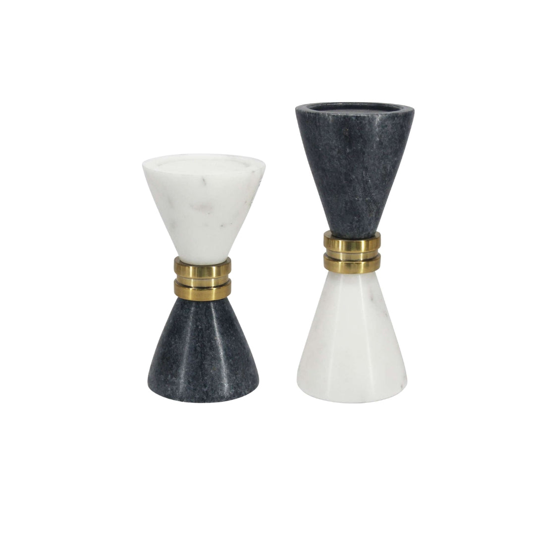 Black & White Marble Candle Holders – Fluid Home Interiors
