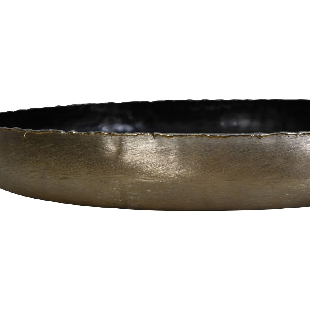 Metallic Gold Metal Round Platter – Fluid Home Interiors
