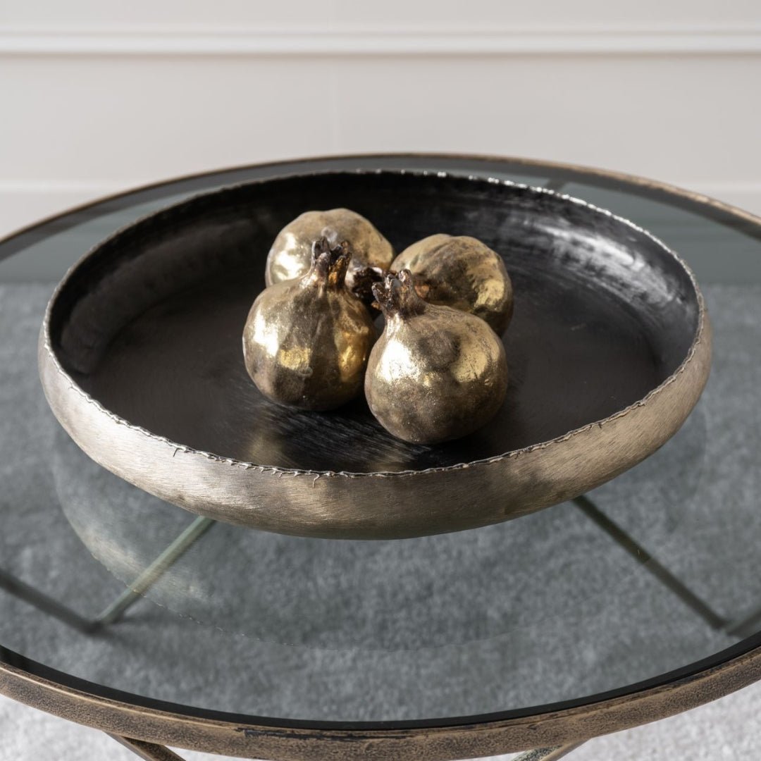 Metallic Gold Metal Round Platter – Fluid Home Interiors